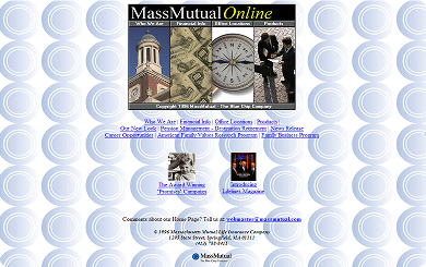 Screenshot of Massmutual.com at its 1995 launch