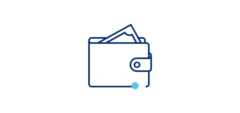 icon image of wallet with cash hanging out