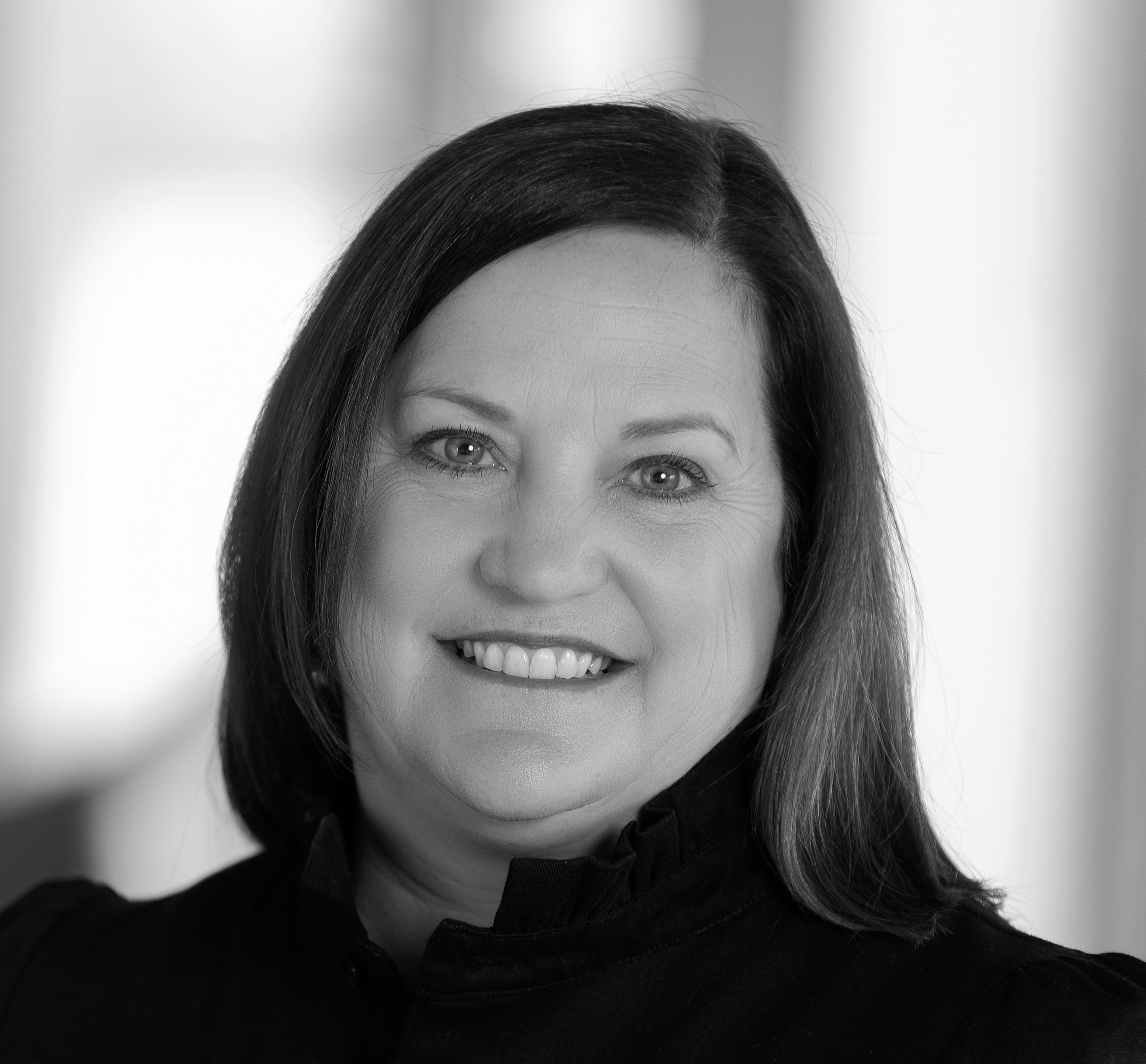black and white headshot photo of Frances Thomas, Head of Distribution ...